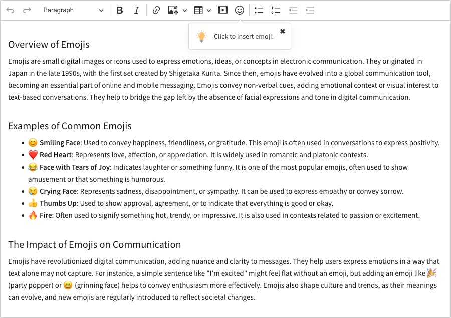Add emoji feature to CKEditor 5 [#3506615] | Drupal.org